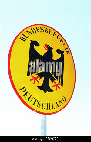Border sign Federal Republic of Germany in Bayerisch Eisenstein Stock ...