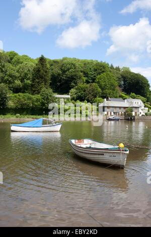 Two boats on the river at Lerryn, Cornwall Stock Photo - Alamy