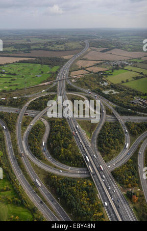 An aerial view of the junction where the M11 and M25 meet in Essex ...