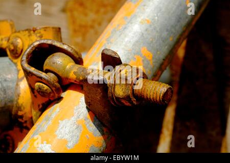 a close up of scaffolding fixing joints Stock Photo - Alamy