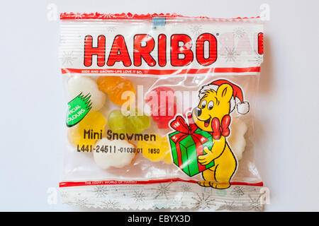packet of Haribo mini snowmen isolated on white background Stock Photo ...