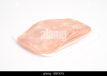 Plastic pack of sliced ham Stock Photo - Alamy
