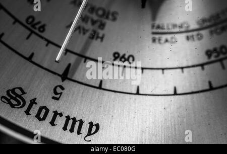 Close up of a barometer reading Stock Photo - Alamy