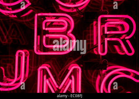 Bright Pink Neon Letters Stock Photo - Alamy