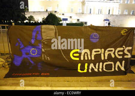 Athens, Greece. 7th December 2014. Riot police officers watch the ...