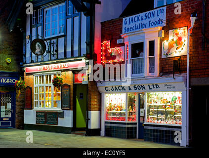 Beverley town centre at dusk, Humberside, East Yorkshire, England UK ...