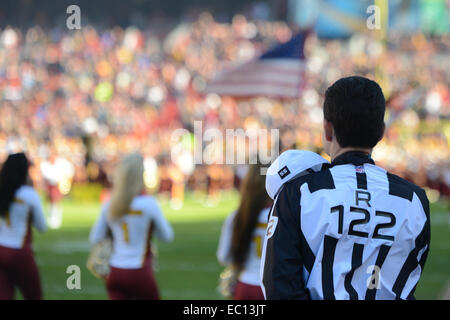 NFL referee Brad Allen (122) walks out of the tunnel prior to an NFL ...