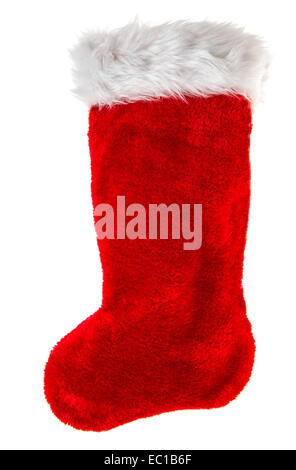 Santa red sock isolated on white Stock Photo - Alamy