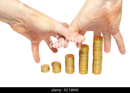 Raking money hands isolated on white Stock Photo - Alamy