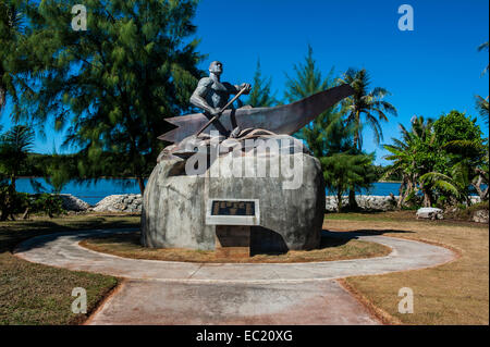 Bronze statue of the Chamorro chief Gadao, Guam, US Territory, Pacific ...