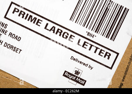 A package from Amazon prime, delivered by the USPS, sits in front of ...