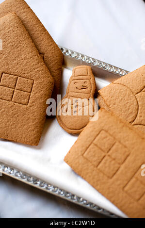 New Year gingerbread or homemade gingerbread houses shaped cookies ...