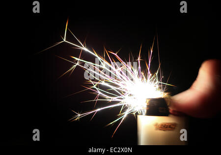 Sparks from a Lighter Create Amazing Crystalline Forms Stock Photo - Alamy