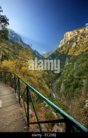 Peaks of Mount Olympus, Enipeas River Gorge, town of Litochoro, Mount ...