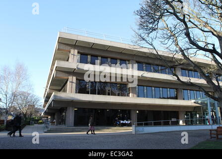 Exterior of St Andrews University library Fife Scotland December 2013 ...