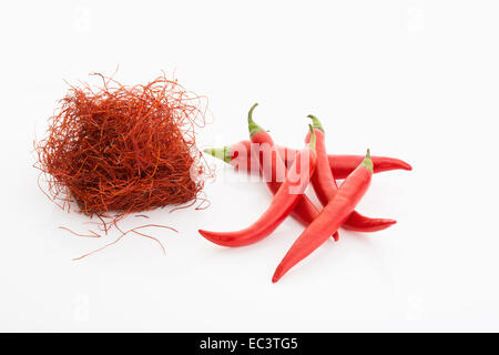 chili threads and chilis Stock Photo - Alamy