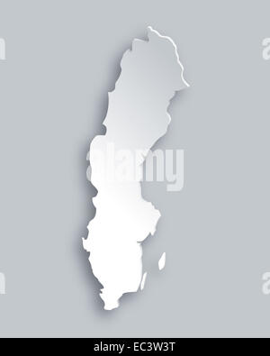 Sweden 3D Map Stock Photo - Alamy