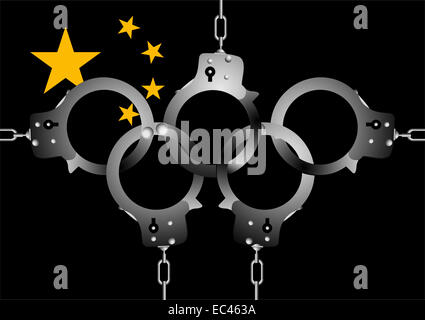 Handcuffs forming Olympic Rings Stock Photo - Alamy