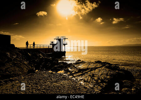 Blackrock Diving Tower is a pier with several diving platforms at ...