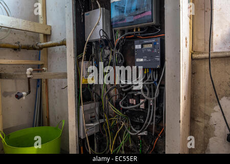 Cable utility box in house front yard Stock Photo - Alamy