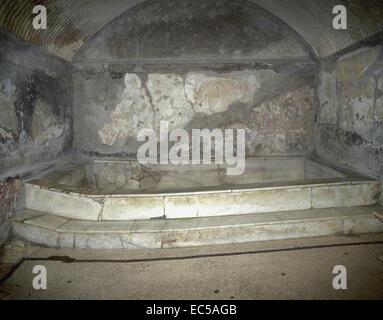 Roman baths. Caldarium with a hot plunge bath. Marble. Herculaneum ...