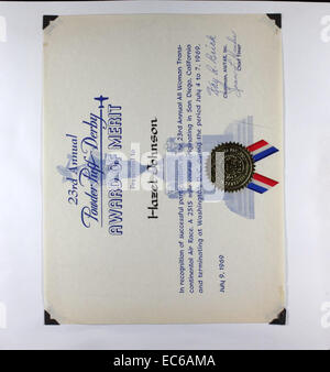 This photo features Hazel Smothers, a key figure in aviation history ...