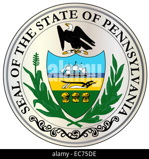 The great seal of the USA state of Pennsylvania over a white background ...