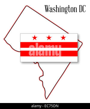 Washington DC Outline Map and Flag Stock Photo - Alamy