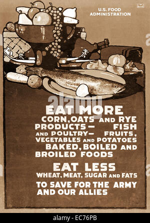 Potatoes save Wheat - World War One U.S.A Propaganda Poster Stock Photo ...