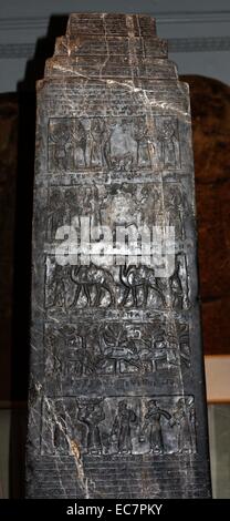 Shalmaneser III (858-824 BC). Assyrian king. Statue. Basalt Stock Photo ...