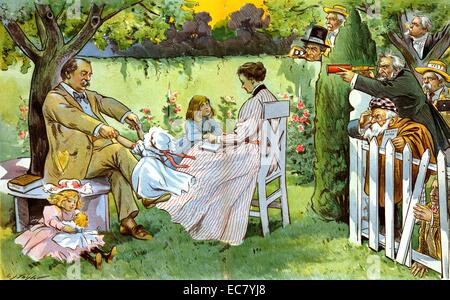 President Grover Cleveland and his wife Frances after they returned ...