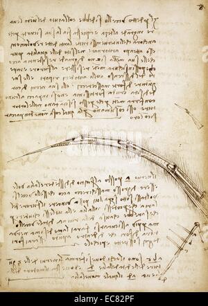 Codex on the Flight of Birds; circa 1505. By Leonardo da Vinci Stock ...