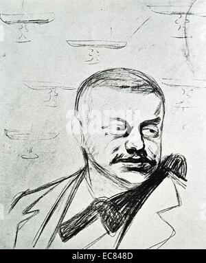 Portrait of Gunnar Heiberg by Norwegian artist Edvard Munch (1863-1944 ...