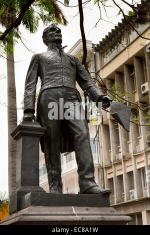 Mauritius, Port Louis, Company Garden, garlands round statue of Doctor ...