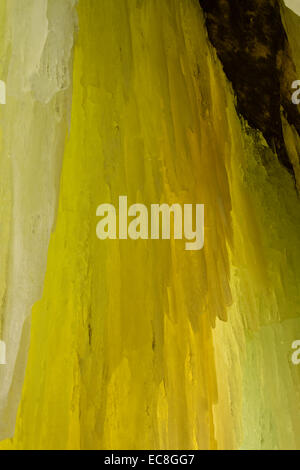 Frozen Waterfall at Eben Ice Caves, in Rock River Canyon, near Eben ...