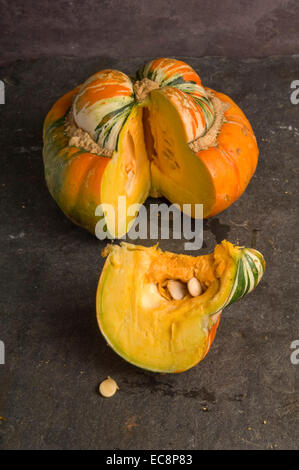 Turk's Turban Pumpkin, Gourd or Squash (Cucurbita maxima). Cultivated ...
