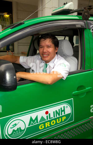 Vietnamese taxi cab driver in Ho Chi Minh City Vietnam Stock Photo - Alamy