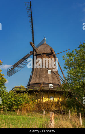 Old Dutch (Fuglevad Vindmølle) type windmill Frilandsmuseet, Zealand ...