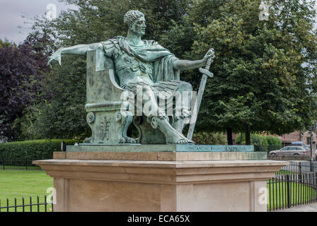 Statue of Constantine the Great in front of York Minster where he was ...