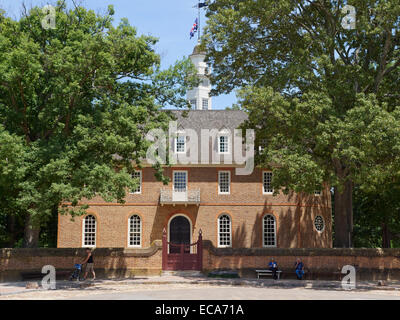 The reconstructed Capitol Building in Colonial Williamsburg, Virginia ...