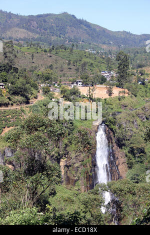 Devon Falls waterfall, Nuwara Eliya District, Sri Lanka, Asia Stock ...