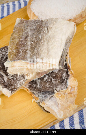 Several pieces of salt preserved cod fish Stock Photo - Alamy