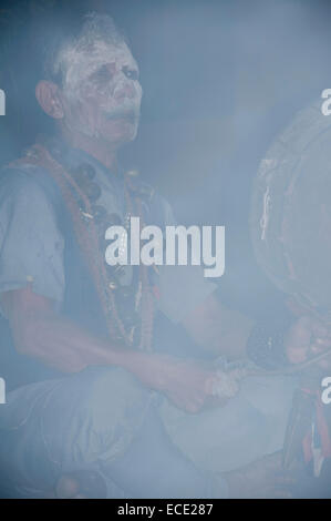 Drumming Tamang Shaman, Nepal Stock Photo - Alamy