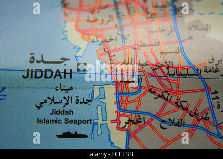 Map of the port of Jeddah in Saudi Arabia Roux Joseph 1804 Stock Photo ...