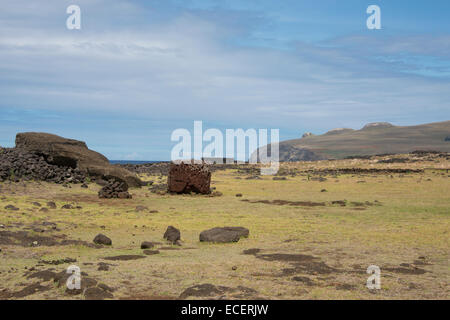 Chile, Easter Island, Moai Paro, Rapa Nui National Park, Te Pito Stock ...