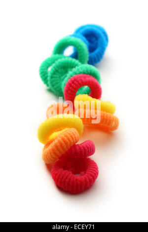 Set of colorful hair bands on a white background Stock Photo - Alamy