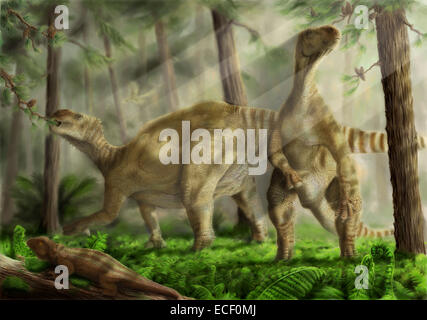 Artwork of Iguanodon bernissartensis Stock Photo - Alamy
