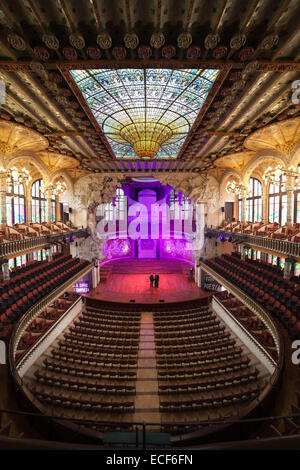Palace of Catalan music in Barcelona, Spain. The Palau de la Musica ...