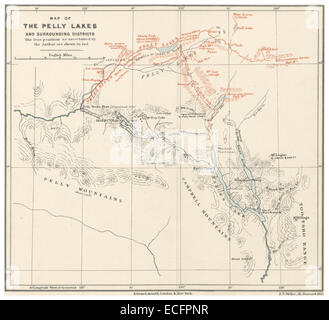 This 1896 map by Pike illustrates the Pelly Lakes and the surrounding ...