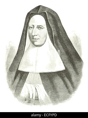 This 1882 illustration by Sulte portrays Louise Magdeline Chaussegros ...
